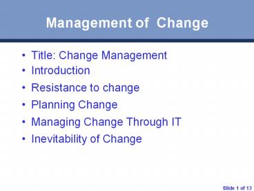 Management of Change presentation | free to download