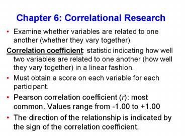 PPT – Chapter 6: Correlational Research PowerPoint presentation | free ...