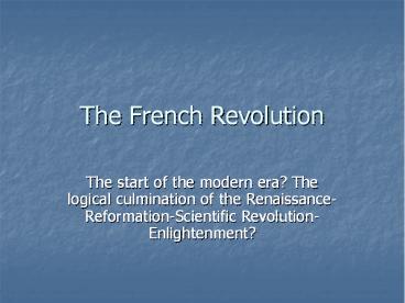 PPT – class IX FRENCH REVOLUTION PowerPoint presentation | free to ...