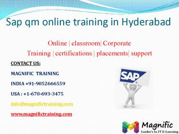 sap qm online training certification presentation | free to download