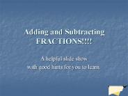 PPT – Solve the Subtracting Fractions problems with Simple Steps ...