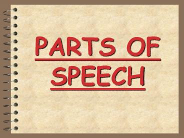 PARTS OF SPEECH presentation | free to download