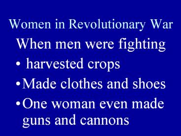 Women in Revolutionary War presentation | free to download