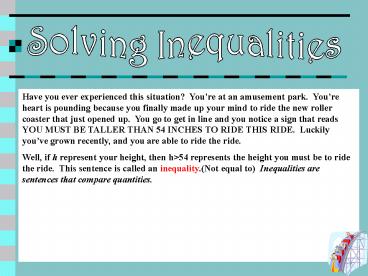 PPT – Solving Inequalities PowerPoint presentation | free to download ...