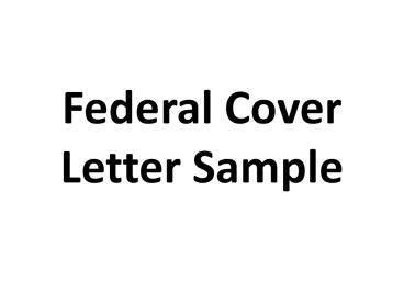 Federal Cover Letter Sample presentation | free to download