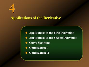 Applications of the First Derivative presentation | free to download