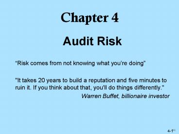Audit Risk presentation | free to view