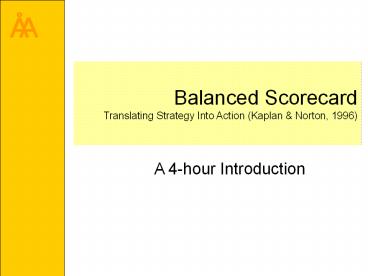 PPT – Balanced Scorecard Translating Strategy Into Action (Kaplan ...
