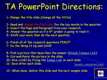 TA PowerPoint Directions: presentation | free to download
