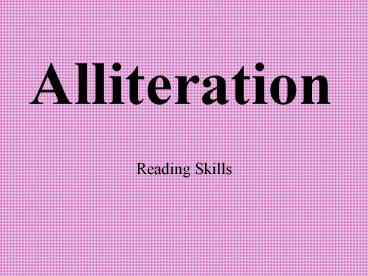 PPT – Alliteration PowerPoint presentation | free to download - id ...