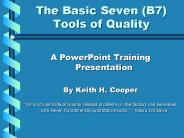 PPT – QUALITY CONTROL TOOLS (The Seven Basic Tools) Dr. PowerPoint presentation | free to view ...
