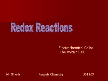 PPT – Redox Reactions PowerPoint presentation | free to download - id ...