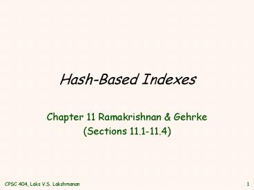 PPT – Hash-Based Indexes PowerPoint presentation | free to download ...