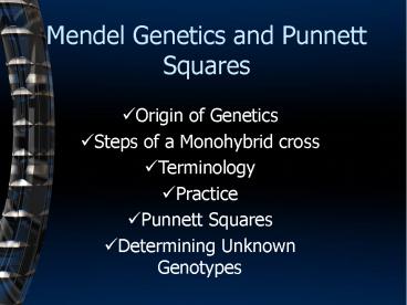 Mendel Genetics and Punnett Squares presentation | free to download