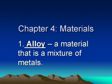 Chapter 4: Materials presentation | free to download