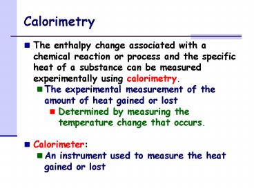 Calorimetry presentation | free to view