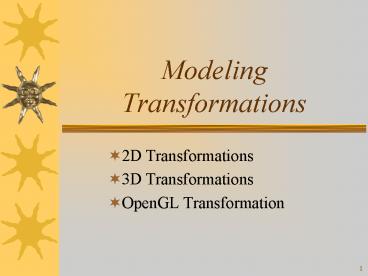 Modeling Transformations presentation | free to view