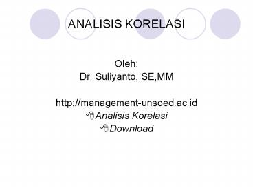 ANALISIS KORELASI presentation | free to view