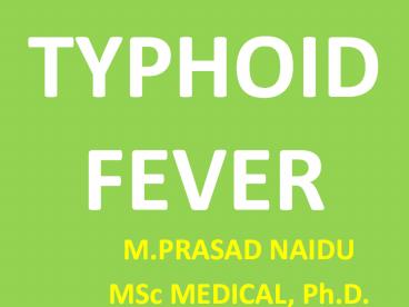 TYPHOID FEVER presentation | free to download