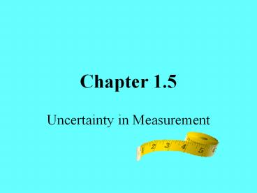 Uncertainty in Measurement presentation | free to download