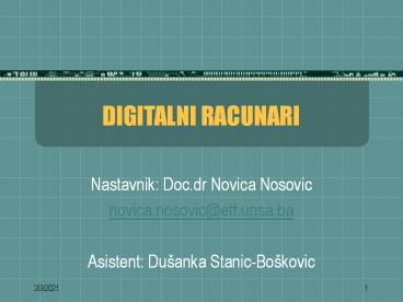 DIGITALNI RACUNARI presentation | free to view