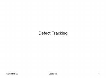 Defect Tracking presentation | free to download