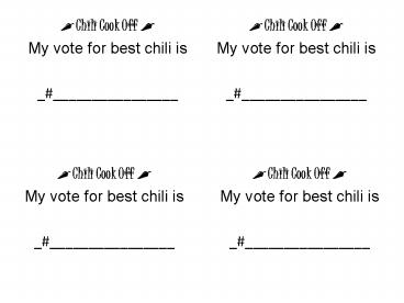 Chili Cook Off , presentation | free to download