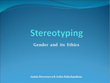 Stereotyping presentation | free to download