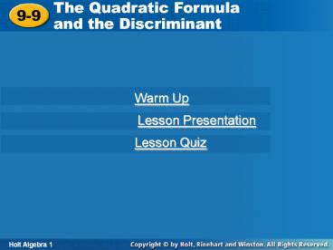 The Quadratic Formula presentation | free to download