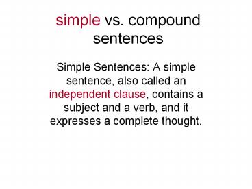 simple vs. compound sentences presentation | free to download