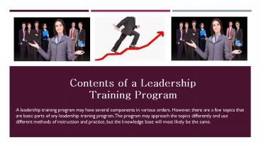 Contents of a Leadership Training Program presentation | free to download
