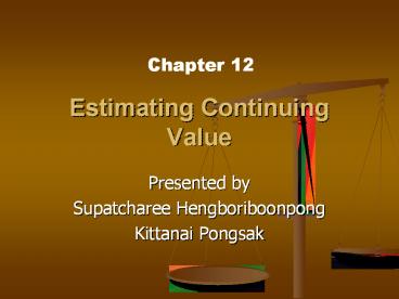 PPT – Estimating Continuing Value PowerPoint presentation | free to ...