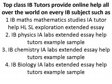 IB business management bm ia commentary extended essay help tutor ...