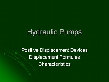 Hydraulic Pumps presentation | free to download