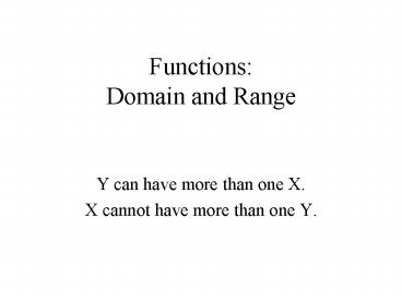 Functions: Domain and Range presentation | free to view