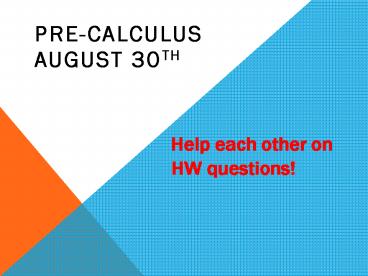 Pre-Calculus presentation | free to download