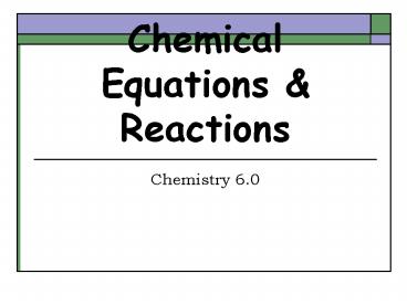 Chemical Equations presentation | free to view