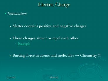 PPT – Electric Charge PowerPoint presentation | free to download - id ...
