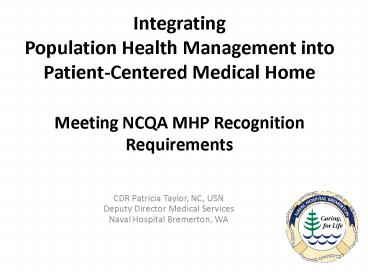 PPT – Integrating Population Health Management into Patient-Centered ...