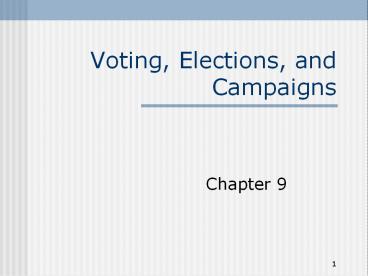 PPT – Voting, Elections, and Campaigns PowerPoint presentation | free ...