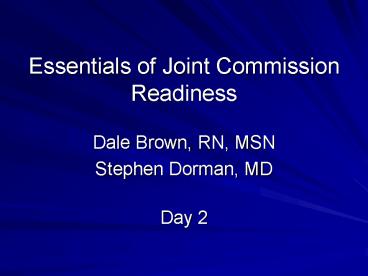 Essentials of Joint Commission Readiness presentation | free to view
