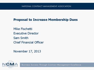 PPT – Proposal to Increase Membership Dues PowerPoint presentation ...