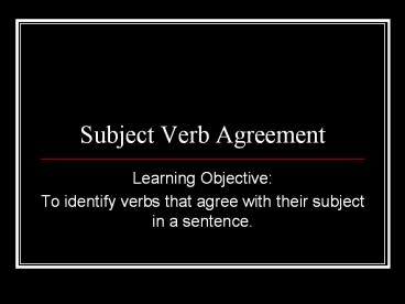 Subject Verb Agreement presentation | free to download
