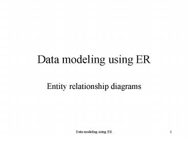 Entity relationship diagrams presentation | free to view