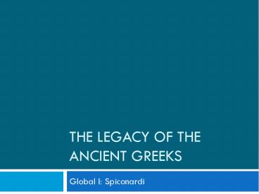 The Legacy of the Ancient Greeks presentation | free to download