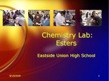Chemistry Lab: Esters presentation | free to download