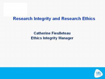 Research Integrity and Research Ethics presentation | free to view