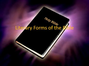 Literary Forms of the Bible presentation | free to view