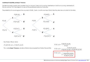 Mathematics topic handout: Conditional probability presentation | free ...