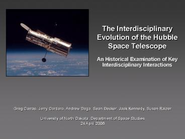 PPT – The Interdisciplinary Evolution of the Hubble Space Telescope ...
